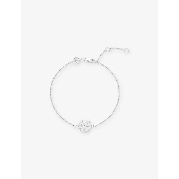 ASTRID & MIYU Zodiac Capricorn Rhodium-plated Sterling- And Cubic Zirconia Pendant Bracelet - Silver