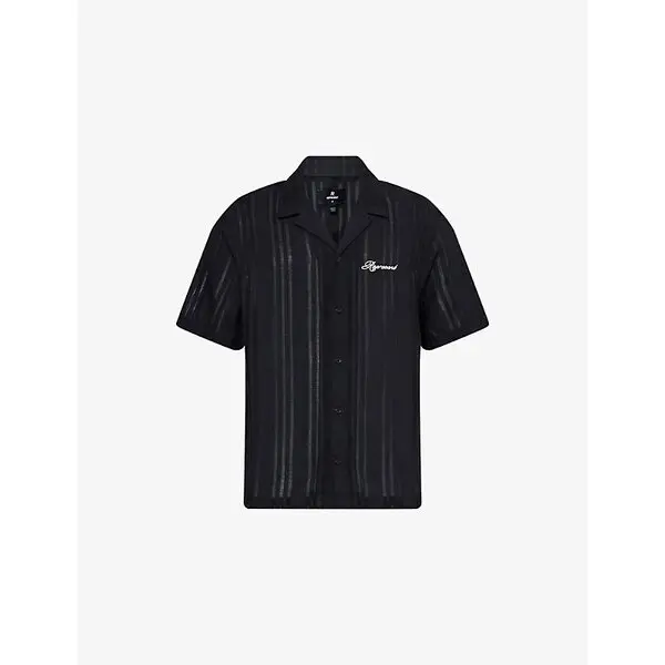REPRESENT Embroidered&nbsp;semi-sheer Cotton Bowling Shirt