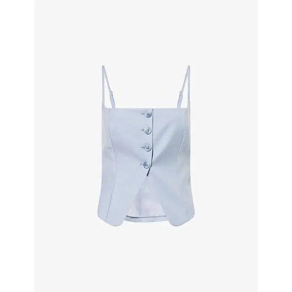 Good American Suiting Cropped Stretch-woven Top