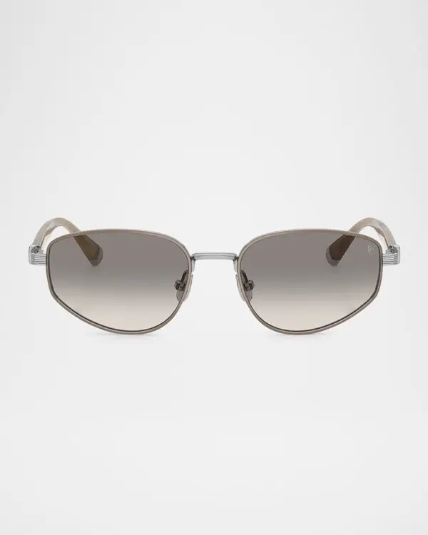 Brunello Cucinelli Titanium Oval Sunglasses - Grypat