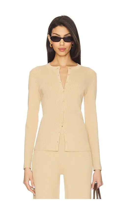 AEXAE Fine Knit Ribbed Cardigan