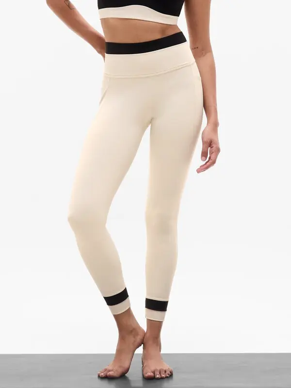 Athleta Salutation Stash High Rise Double Up Legging - Bone/black