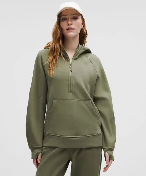 Lululemon Scuba Oversized Half-zip Hoodie - Bay Leaf/gold