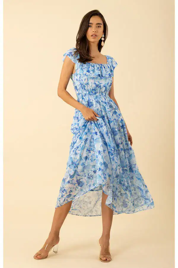 hale bob blue dress Milan Embroidered Organza Dress Blue / XL