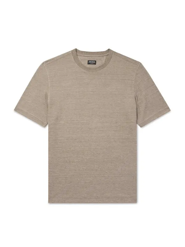 Zegna Oasi Linen T-shirt - Neutrals