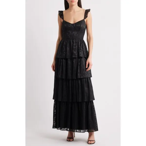 Lulus Magnolia Tiered Organza Gown