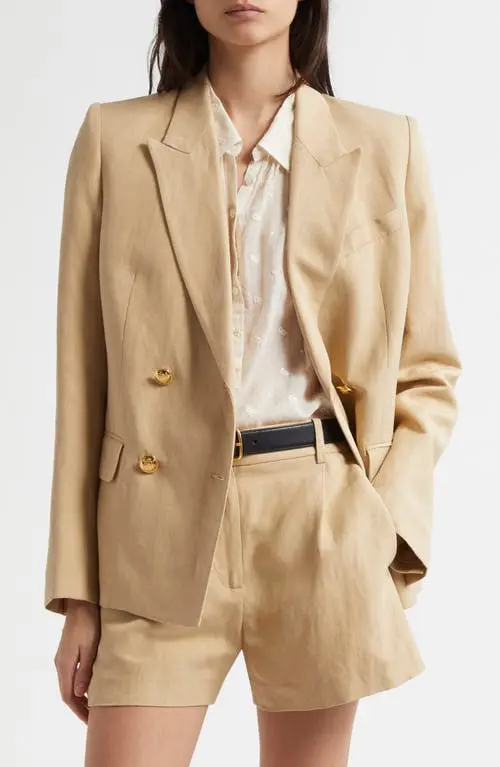 NILI LOTAN Veda Linen & Silk Jacket - Khaki