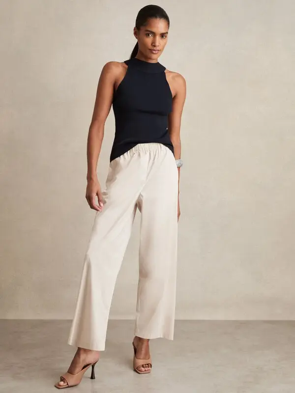 REISS Osbourne Cotton-blend Straight-leg Trousers