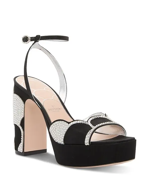 Valentino Garavani Platform Sandals - Black/silver