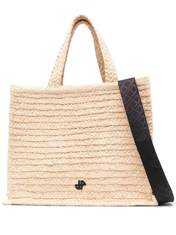 Patou Jp Raffia Tote Bag - Green