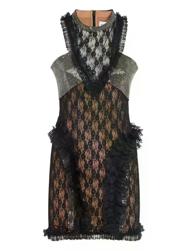 SELF-PORTRAIT Lace Crystal Mini Dress