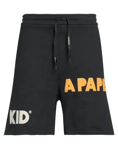 A PAPER KID Athletic French Terry Shorts - Black