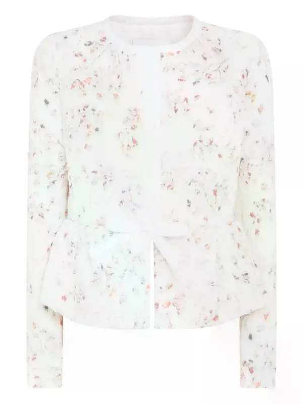 Giambattista Valli Floral-Print Jacket In White 16% Off