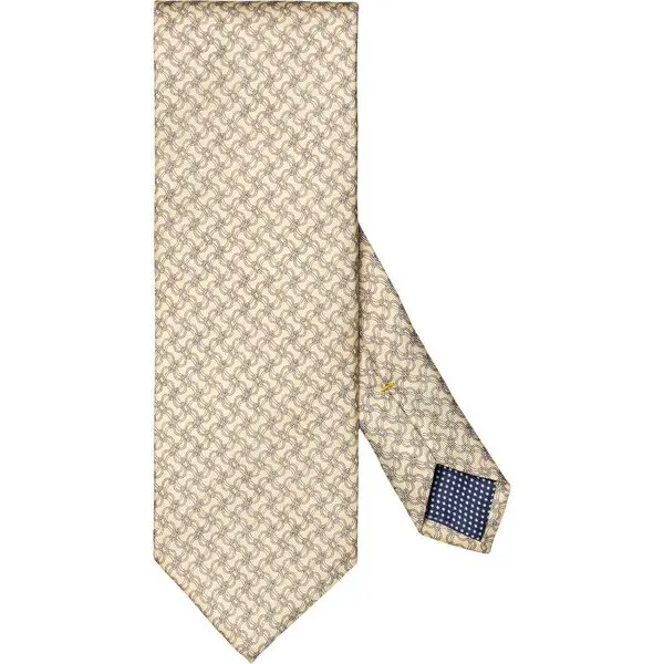 Eton Printed Silk Neck Tie - Light Yellow