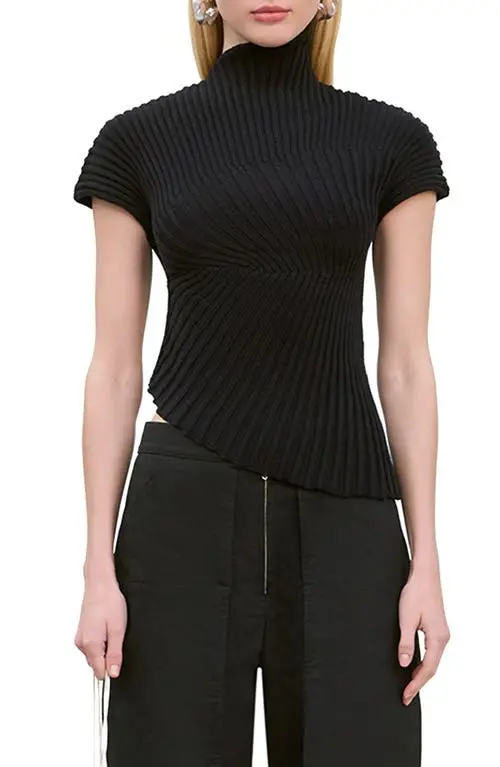 Cult Gaia Annemie Knit Top - Black