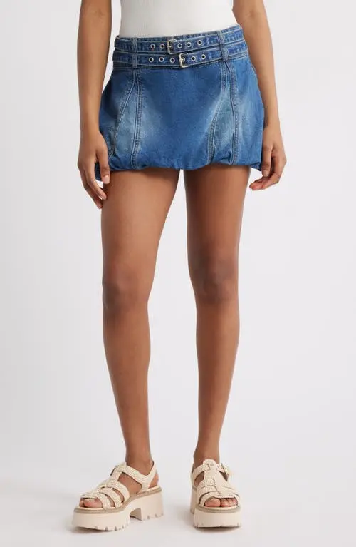 PTCL Bubble Hem Denim Miniskirt