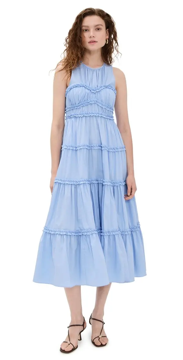 Cinq À Sept Sirrina Midi Dress - Blue Hydrangea