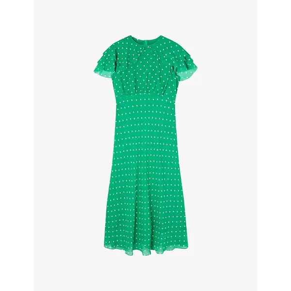 Lk Bennett Ellen Polka-Dot Midi Dress In Gre-Bright Green - 26% Off |  Editorialist