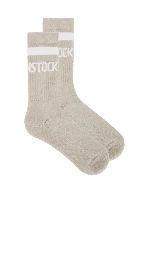 BIRKENSTOCK Cotton Crew Socks - Light Gray & White