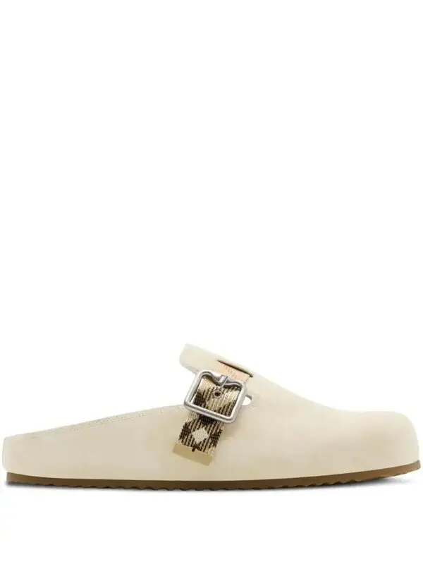 Burberry Suede Mules - Neutrals
