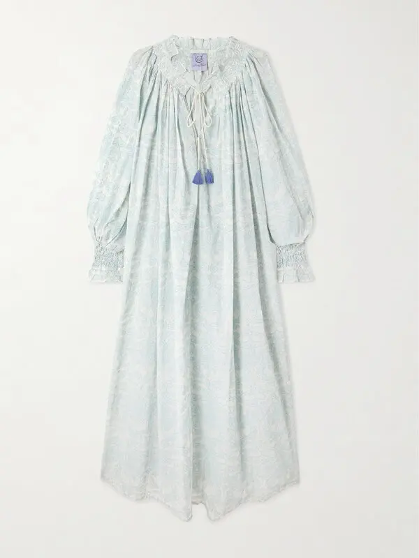 Thierry Colson Vladia Tasseled Printed Cotton-voile Midi Dress