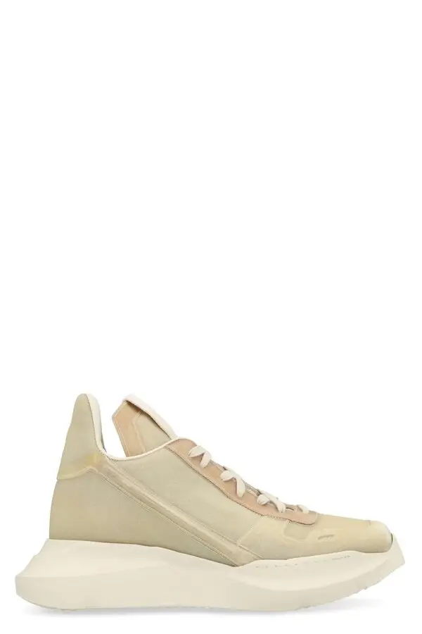 Rick Owens Geth Leather High-top Sneakers - Beige