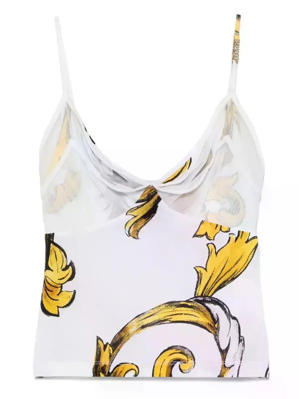 Versace Barocco Mesh Top - White