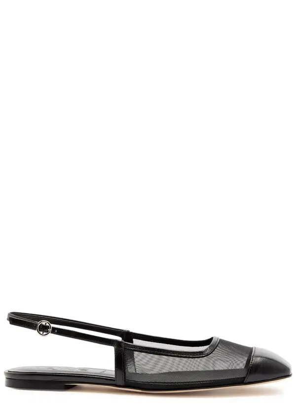 AeydĒ Geraldine Mesh Slingback Ballet Flats - Black