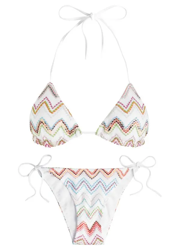 Missoni Zigzag Metallic-knit Triangle Bikini - Multicoloured