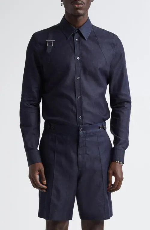 Alexander McQueen T-bar Harness Denim Button-up Shirt