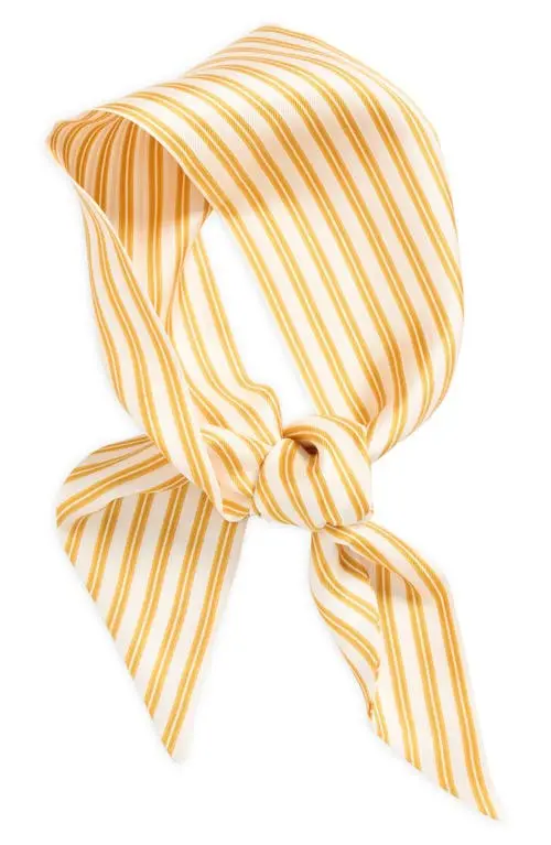 Vince Silk Twill Stripe Slim Scarf - Dark Marigold