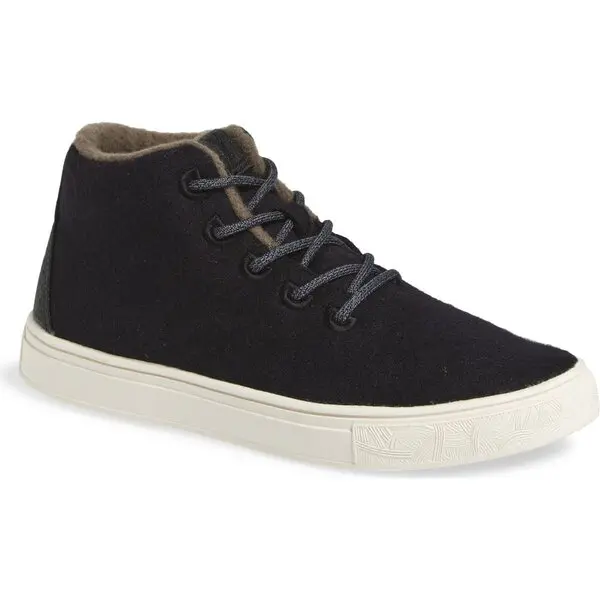 YY NATION Alto Water Resistant Wool Blend High-top Sneakers - Black / White