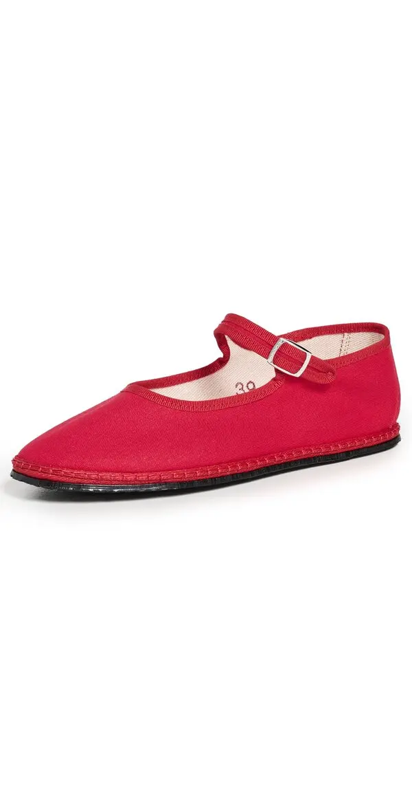 VIBI VENEZIA Classic Linen Mary Jane Flats - Vulcano
