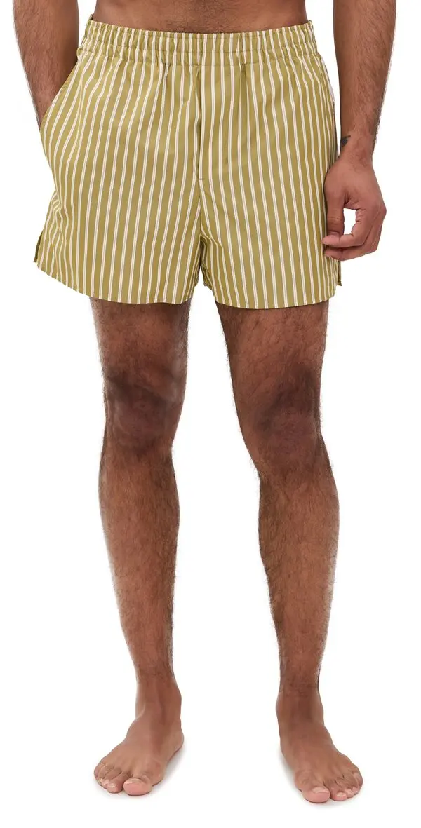 Ami Elasticated Striped Poplin Shorts