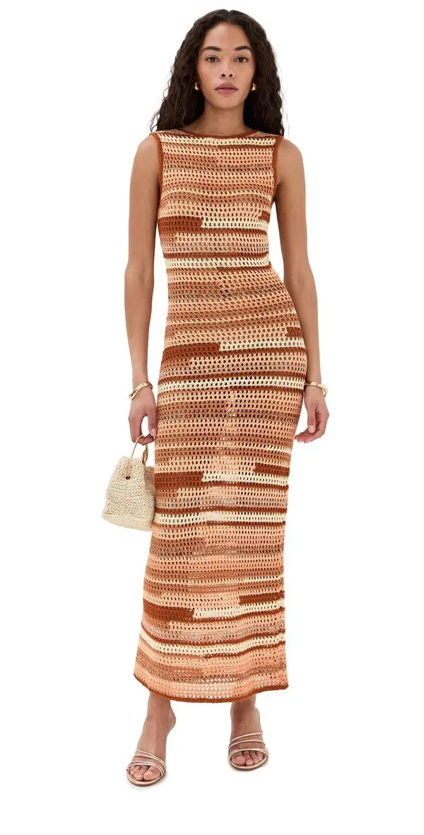 Escvdo Spondylus Stripe Maxi Dress