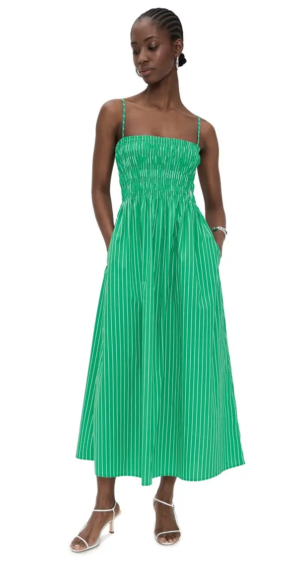 PISTOLA Bianca Stripe Midi Dress - Clover White Stripe