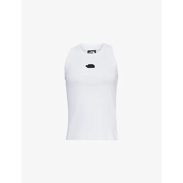 The North Face Ribbed Brand-patch Stretch-cotton Top - White