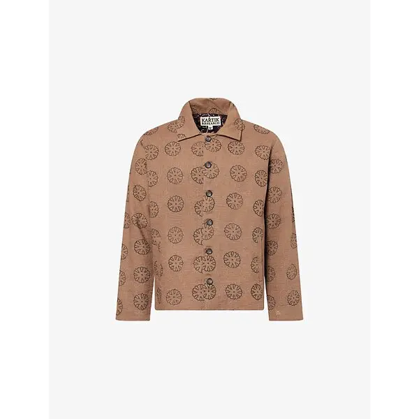 KARTIK RESEARCH Graphic-print Cropped Quilted Jacket