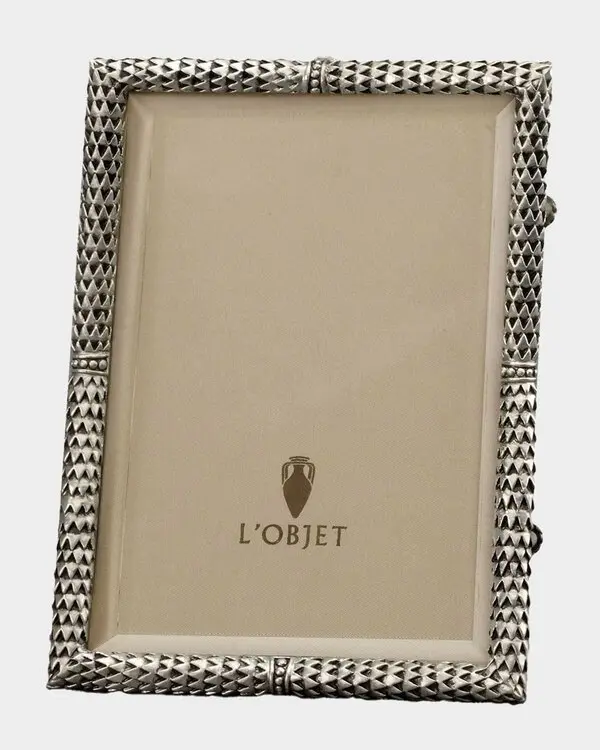 L'Objet Scales Platinum Picture Frame, 5" X 7 - Multi