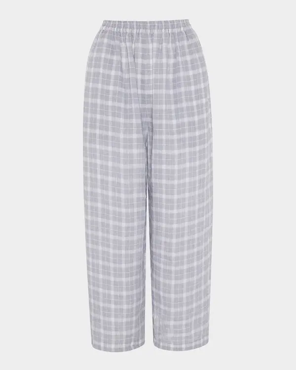 Eskandar Check Linen Trousers