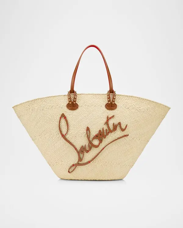 CHRISTIAN LOUBOUTIN Cabata Mini Basket Tote Bag - Natural/cuoio