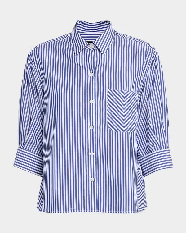 Rag & Bone Lucia Stripe Poplin Shirt - Nvyst