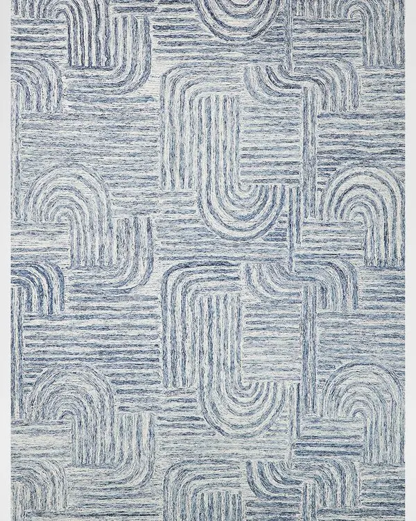 EXQUISITE RUGS Juno Hand-tufted Rug, 9' X 12 - Blue/ivory