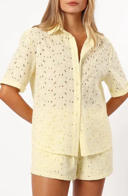 PETAL & PUP Dazie Eyelet Button-up Shirt