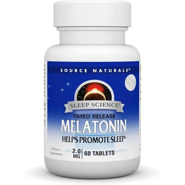 SOURCE NATURALS Melatonin 2mg Timed-release 60 Tablets - One-color