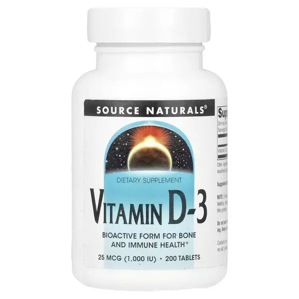 SOURCE NATURALS Vitamin D3 1000iu 200 Tablets