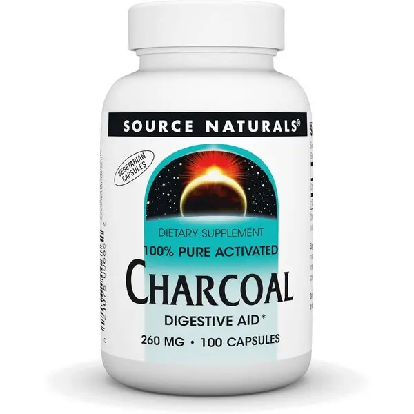 SOURCE NATURALS Charcoal 260mg 100 Capsules