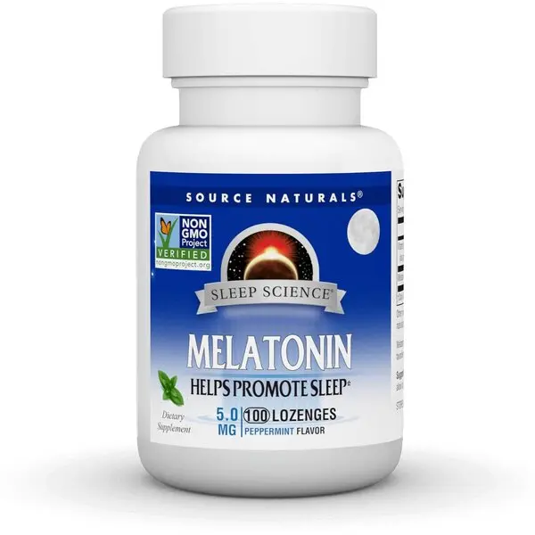 SOURCE NATURALS Melatonin 5mg Peppermint Lozenges 100 Lozenges