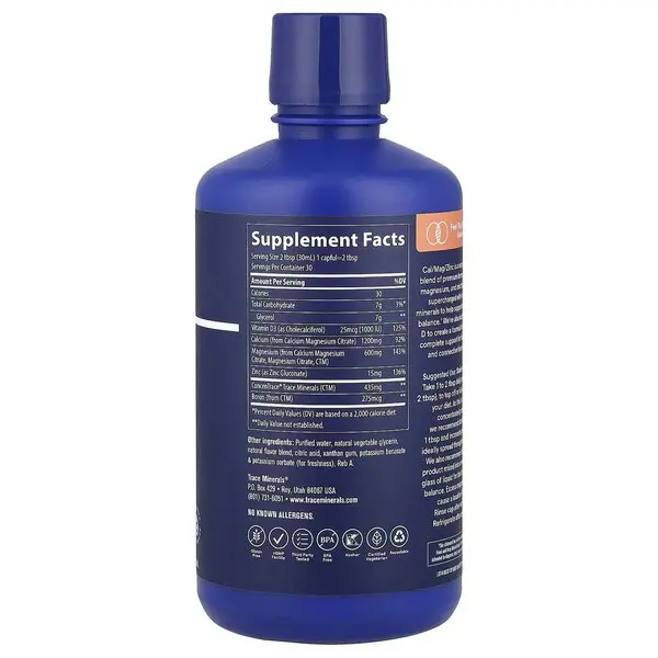 TRACE MINERALS Liquid Cal/mag/zinc Pina Coloda