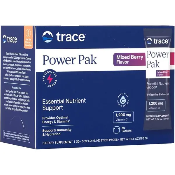 TRACE MINERALS Electrolyte Stamina Power Pak Non-gmo Mixed Berry 30 Packets